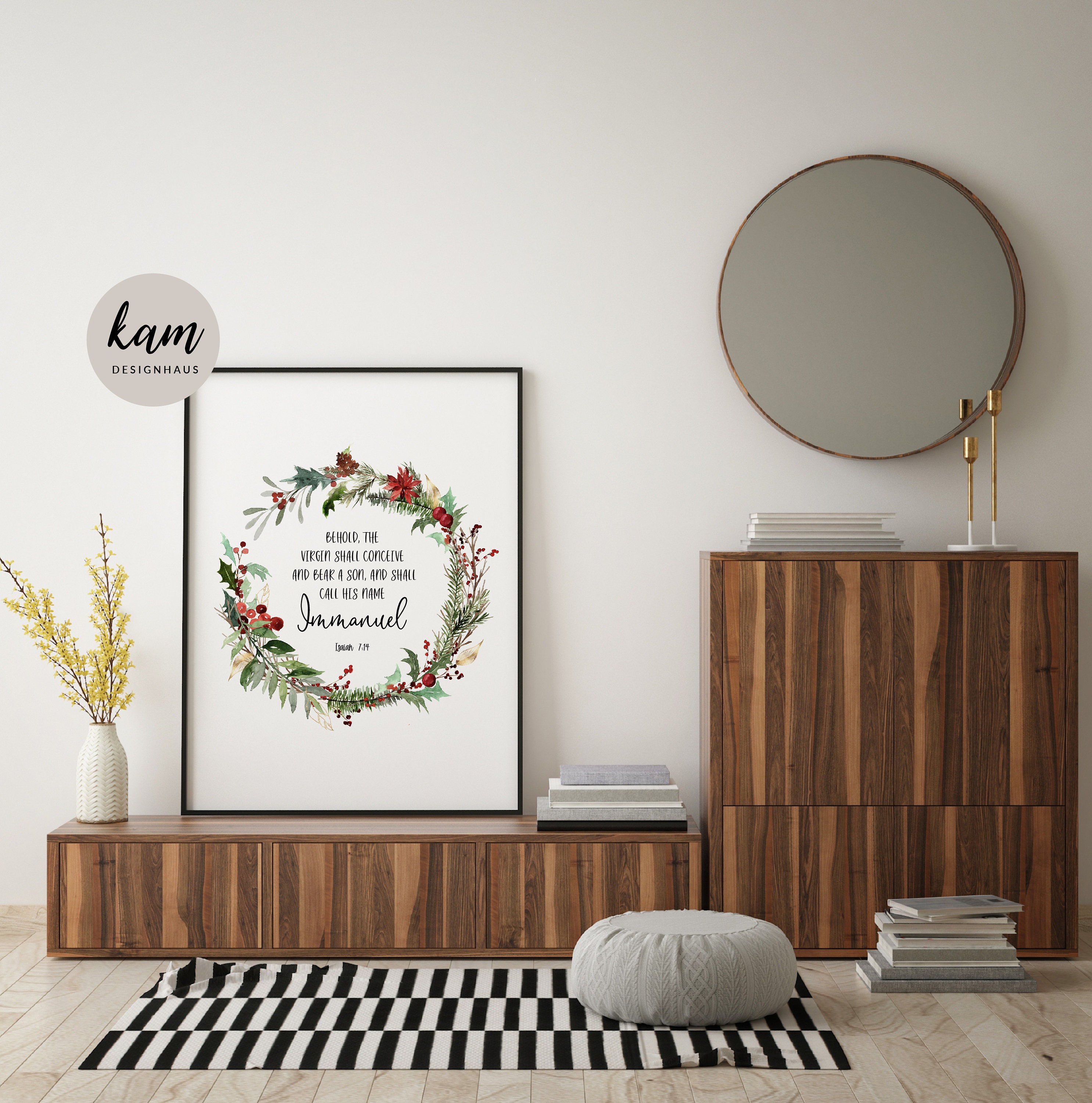 Isaiah 7:14 ESV Christmas Printable Bible Verse Card | Etsy