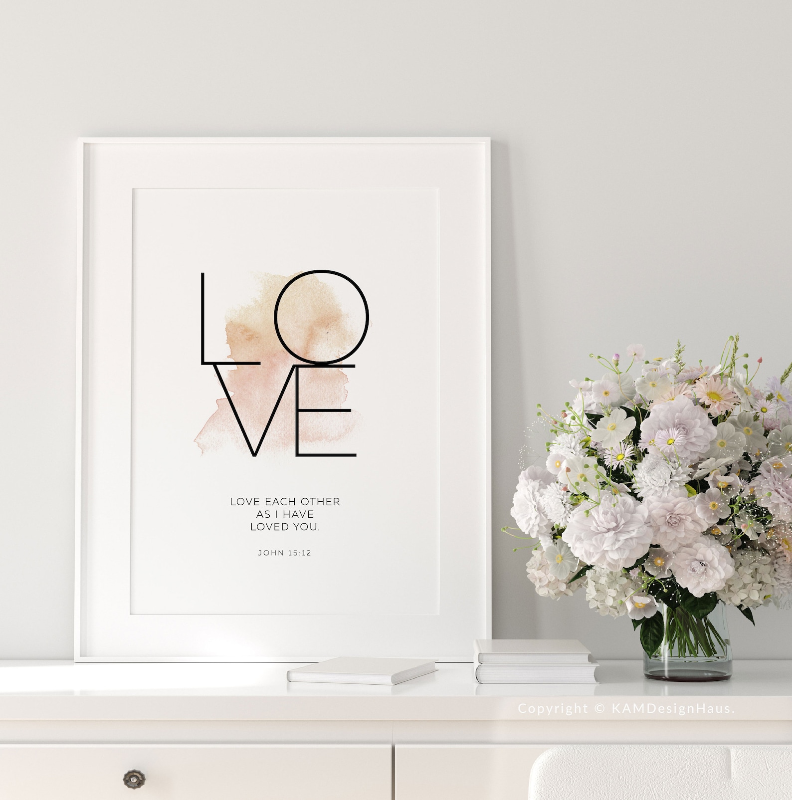 John 15:12 Love Each Other Bible Verse Wall Art Printable - Etsy