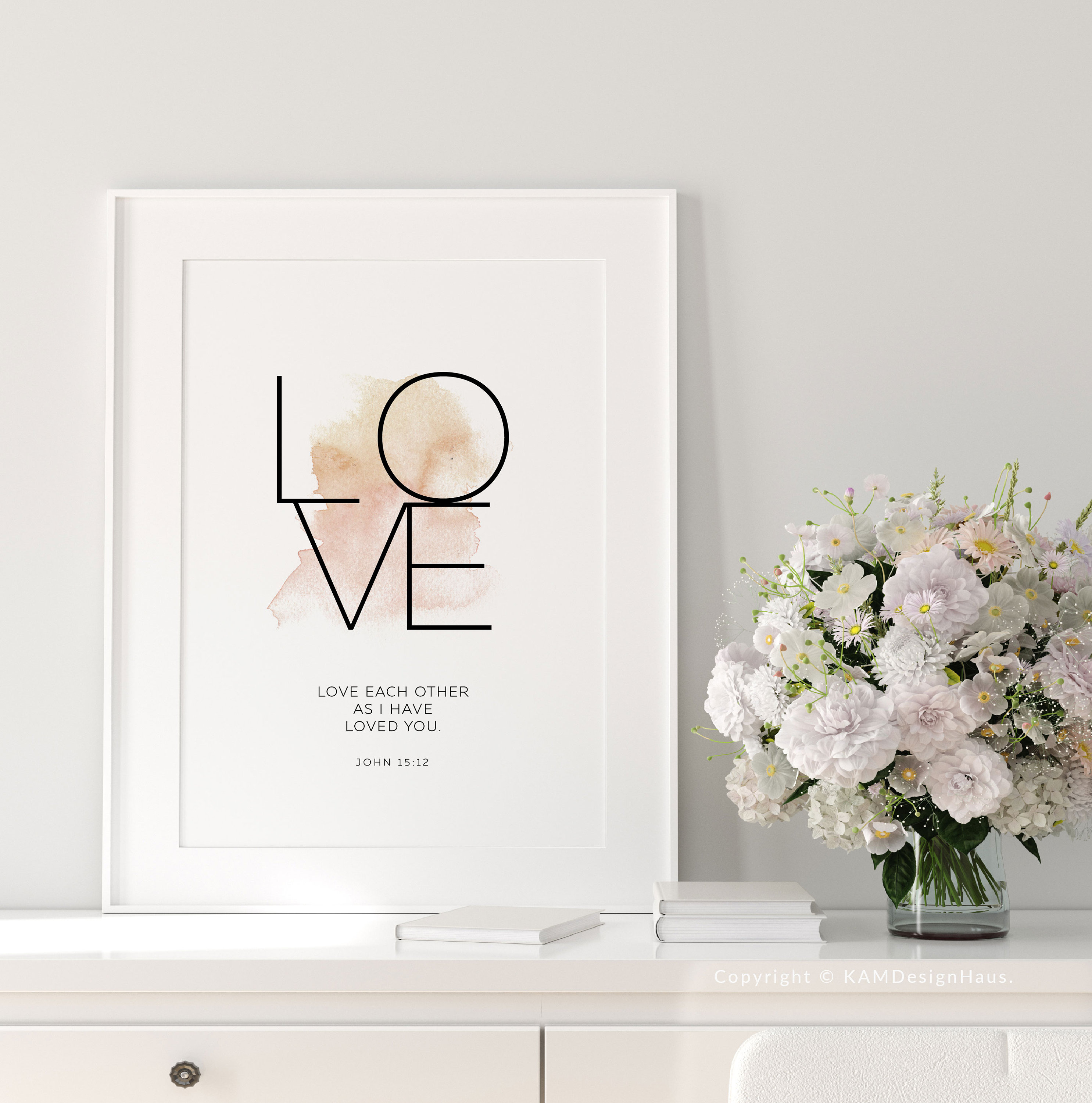 John 15:12 Love Each Other Bible Verse Wall Art Printable | Etsy