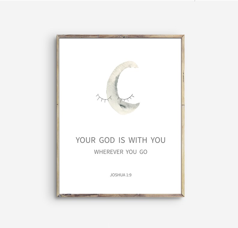 Joshua 1:9 Nursery Bible Verse Wall Art Psalm 139 Printable | Etsy
