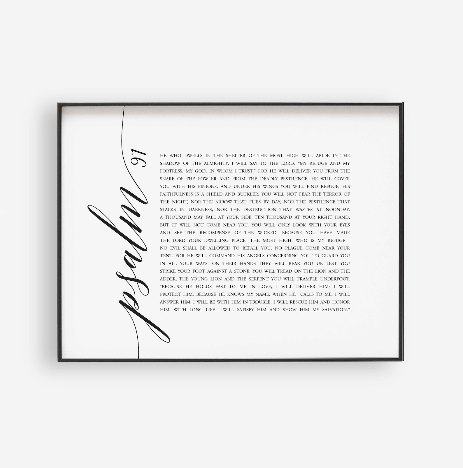 Psalm 91 Scripture Printable Wall Art Bible Verse Print | Etsy