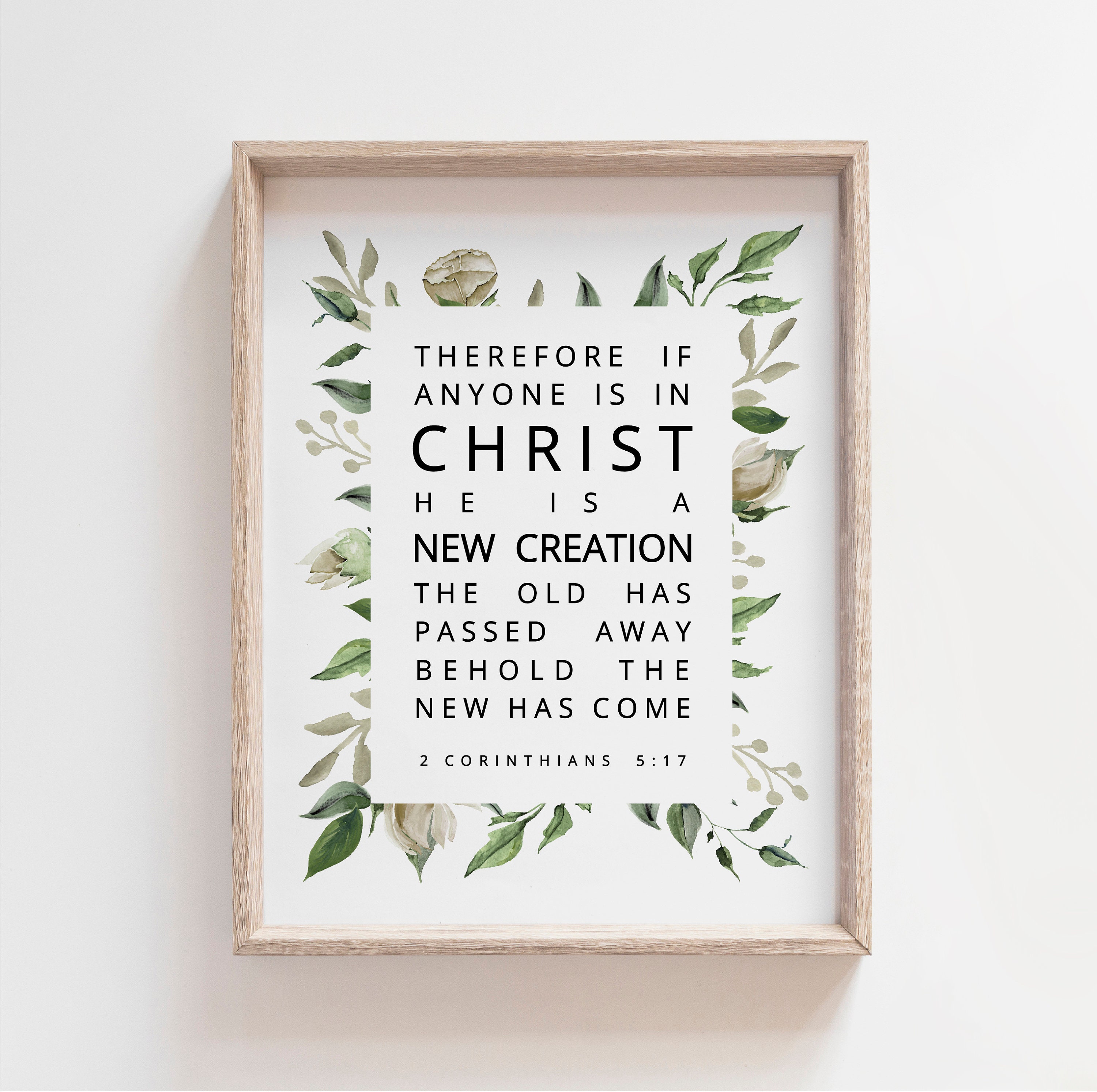2 Corinthians 5:17 New Creation Bible Verse Wall Art | Etsy