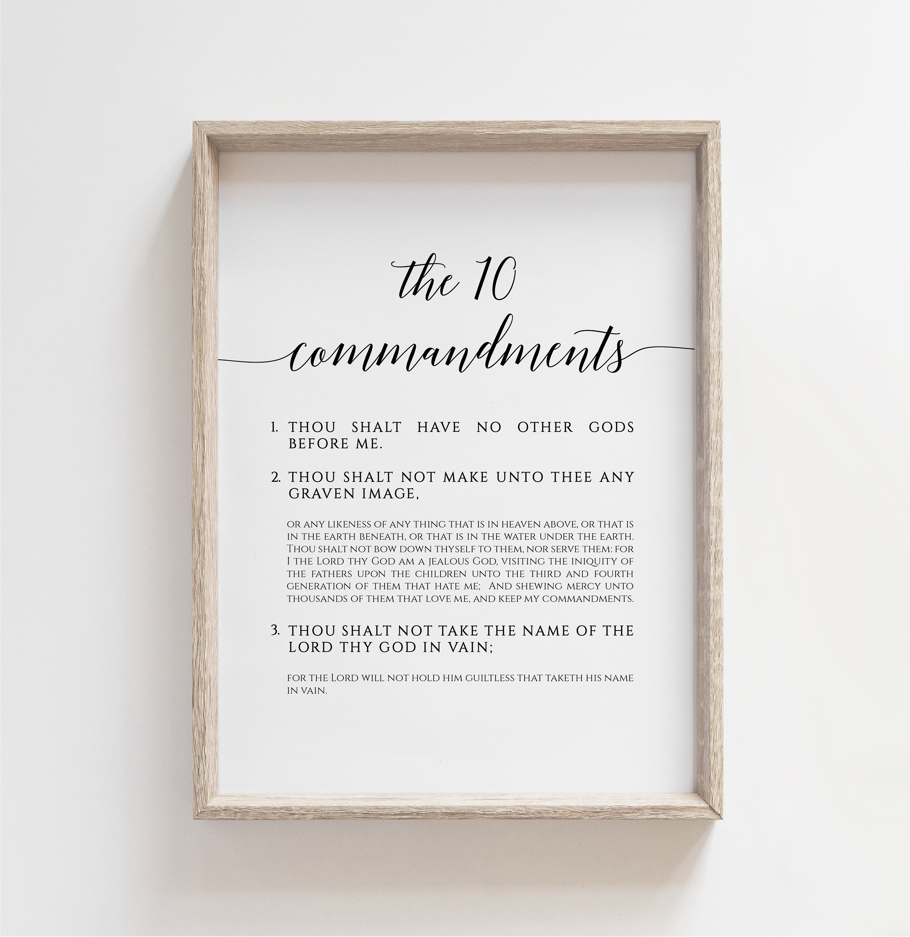 The Ten Commandments Exodus 20:2-17 Bible Verse Wall Art - Etsy Canada