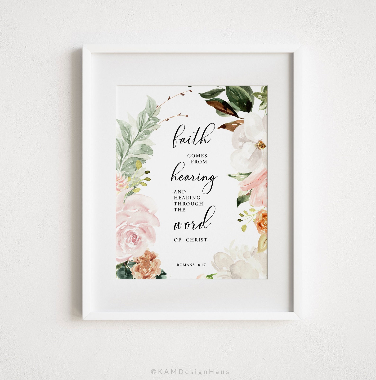 Romans 10:17 Faith Comes From Hearing Bible Verse Print | Etsy