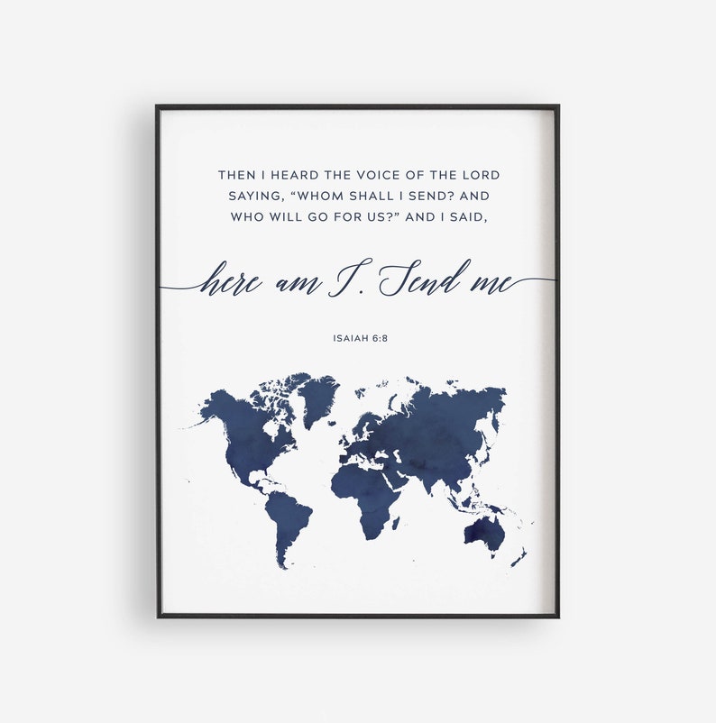 Isaiah 6:8 Set of 2 Bible Verse Wall Art, Printable Wall Art, Church ...