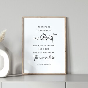 2 Corinthians 5:17 the New Creation Bible Verse Printable Wall Art ...