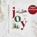 Joy Christmas Digital Print, Christmas Post Card Download, Printable ...