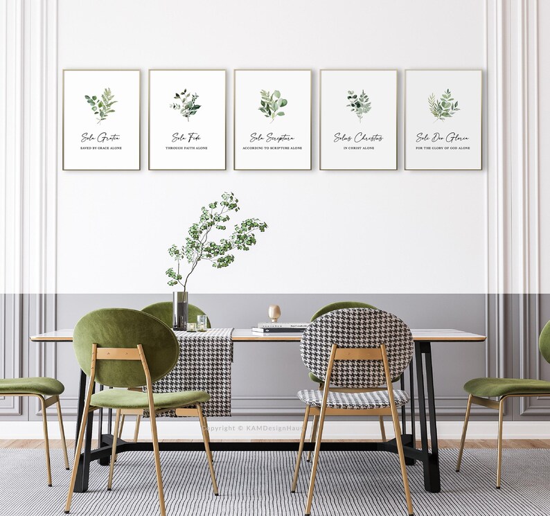The Five Solas Wall Art, Printable Wall Art, Set of 5 Reformation Print ...