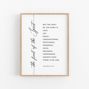 The Fruit of the Spirit KJV, Galatians 5:22-23 Bible Verse Wall Art ...