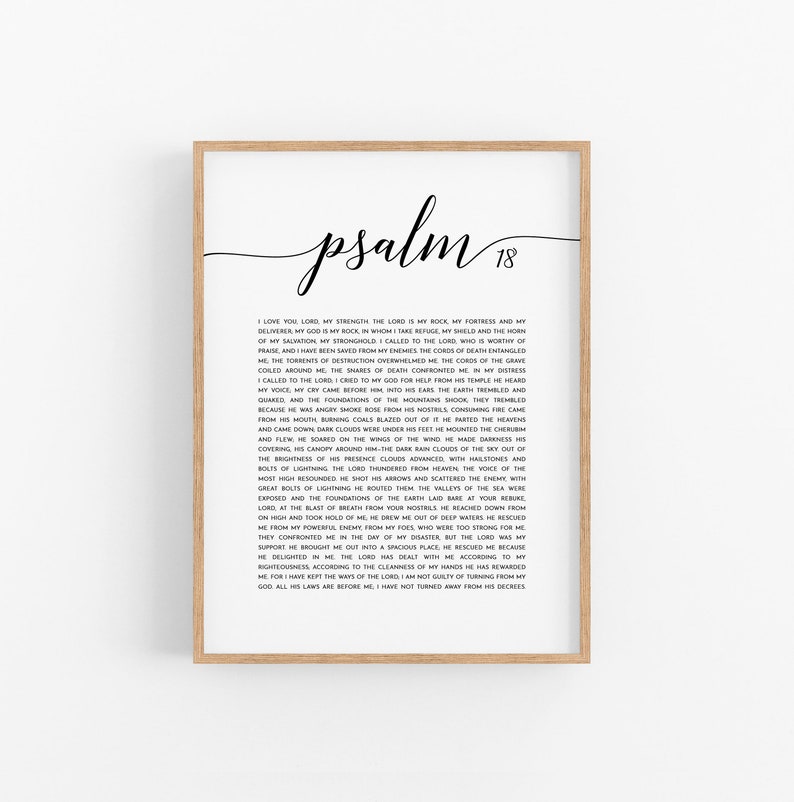 Psalm 18 the Lord is My Rock Bible Verse Wall Art Printable - Etsy