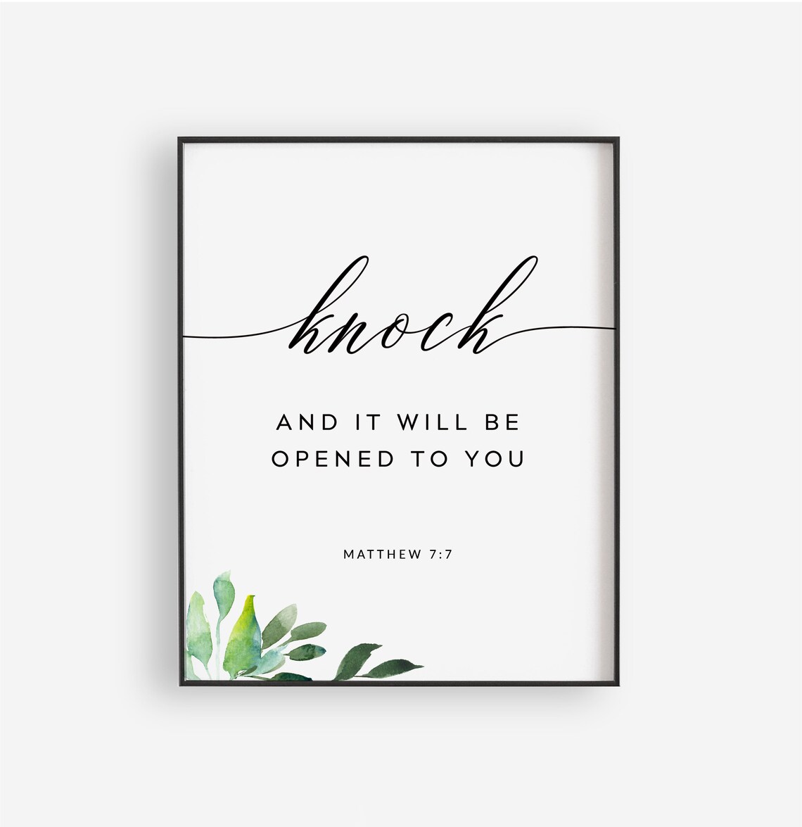 Matthew 7:7 Ask Seek Knock Bible Verse Printable Wall Art, Set of 3 ...