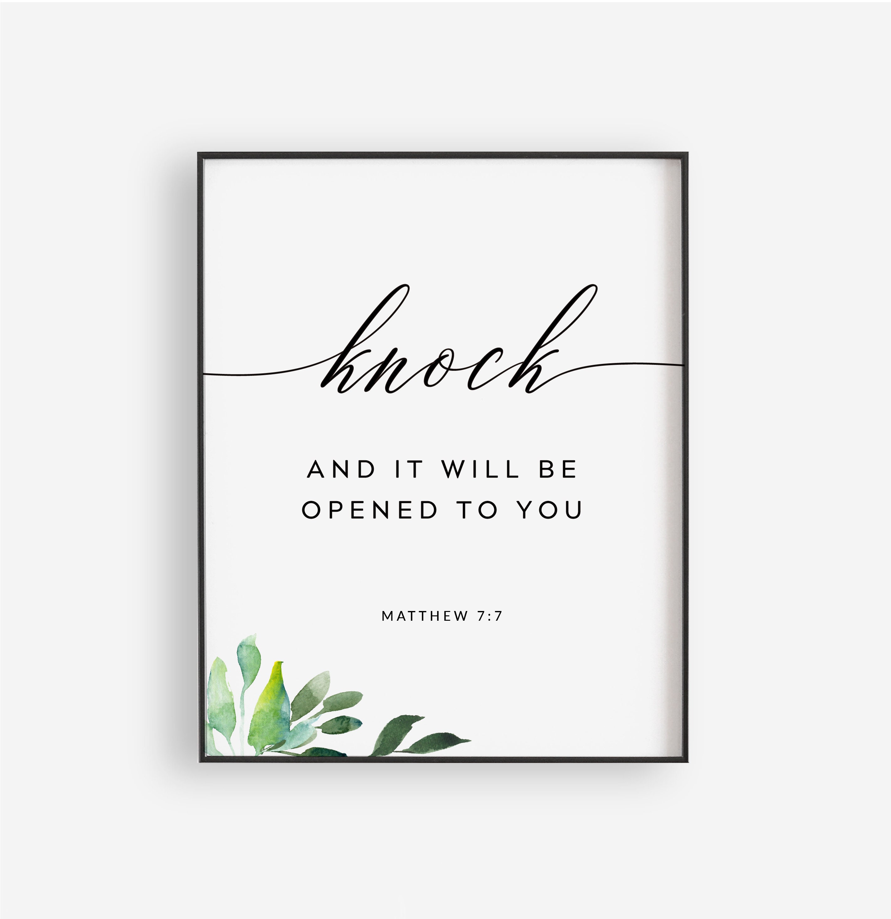 Matthew 7:7 Ask Seek Knock Bible Verse Printable Wall Art Set - Etsy