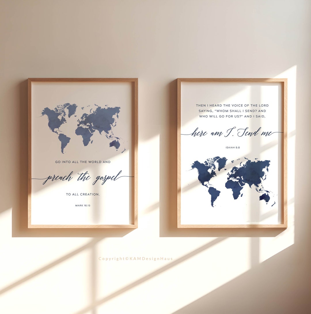 Isaiah 6:8 Set of 2 Bible Verse Wall Art, Printable Wall Art, Church ...