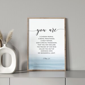 1 Peter 2:9 You Are A Chosen People Bible Verse Printable Wall Art ...