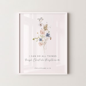Philippians 4:13 I Can Do All Things Through Christ Bible Verse Wall ...
