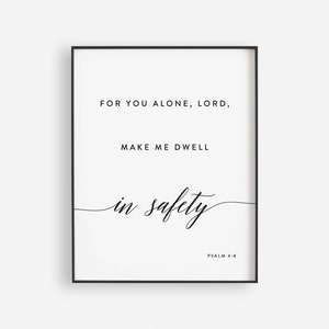 Psalm 4:8 Bedroom Wall Art, Set of 2 Printable Wall Art, Bible Verse ...