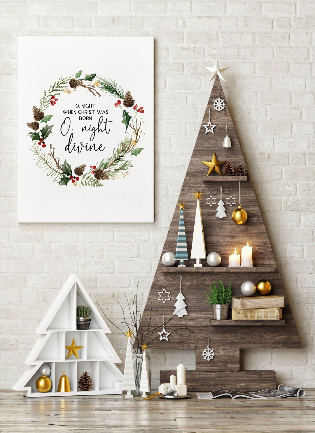 O Night Divine Christmas Printables Bible Verse Card - Etsy