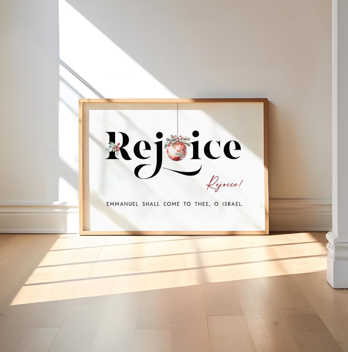 Rejoice Christmas Wall Art, Emmanuel Christmas Print, Christmas Wall ...