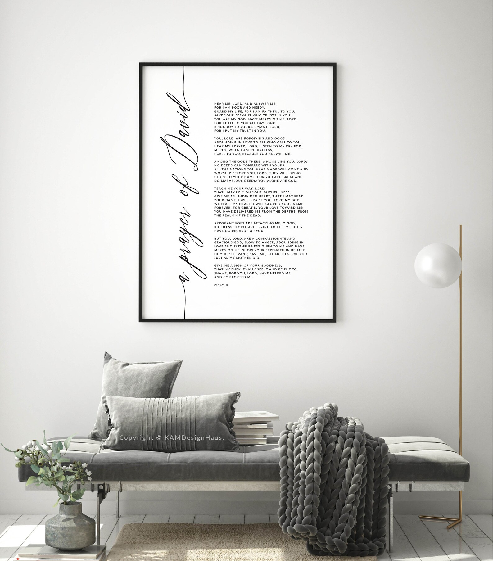 Psalm 86 David's Prayer Bible Verse Wall Art Scripture - Etsy