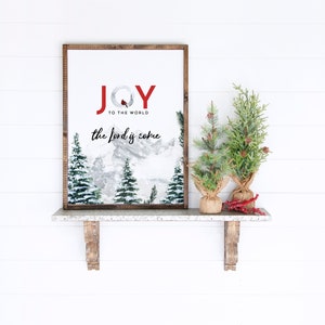 Joy to the World White Christmas Printable Wall Art, Christmas Digital ...