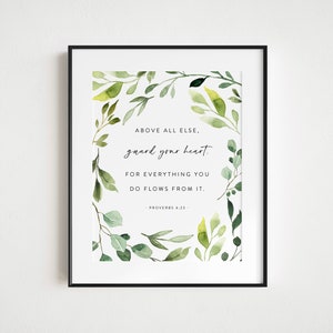 Proverbs 4:23 Guard Your Heart Bible Verse Printable Wall Art, Bible ...