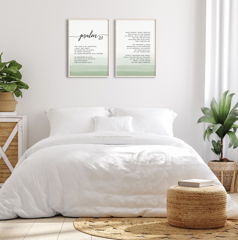 Psalm 23 The Lord Is My Shepherd Bible Verse Wall Art Set of | Etsy