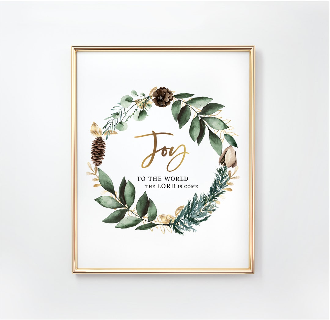 Joy to the World Christmas Printable Wall Art, the Lord is Come Print ...