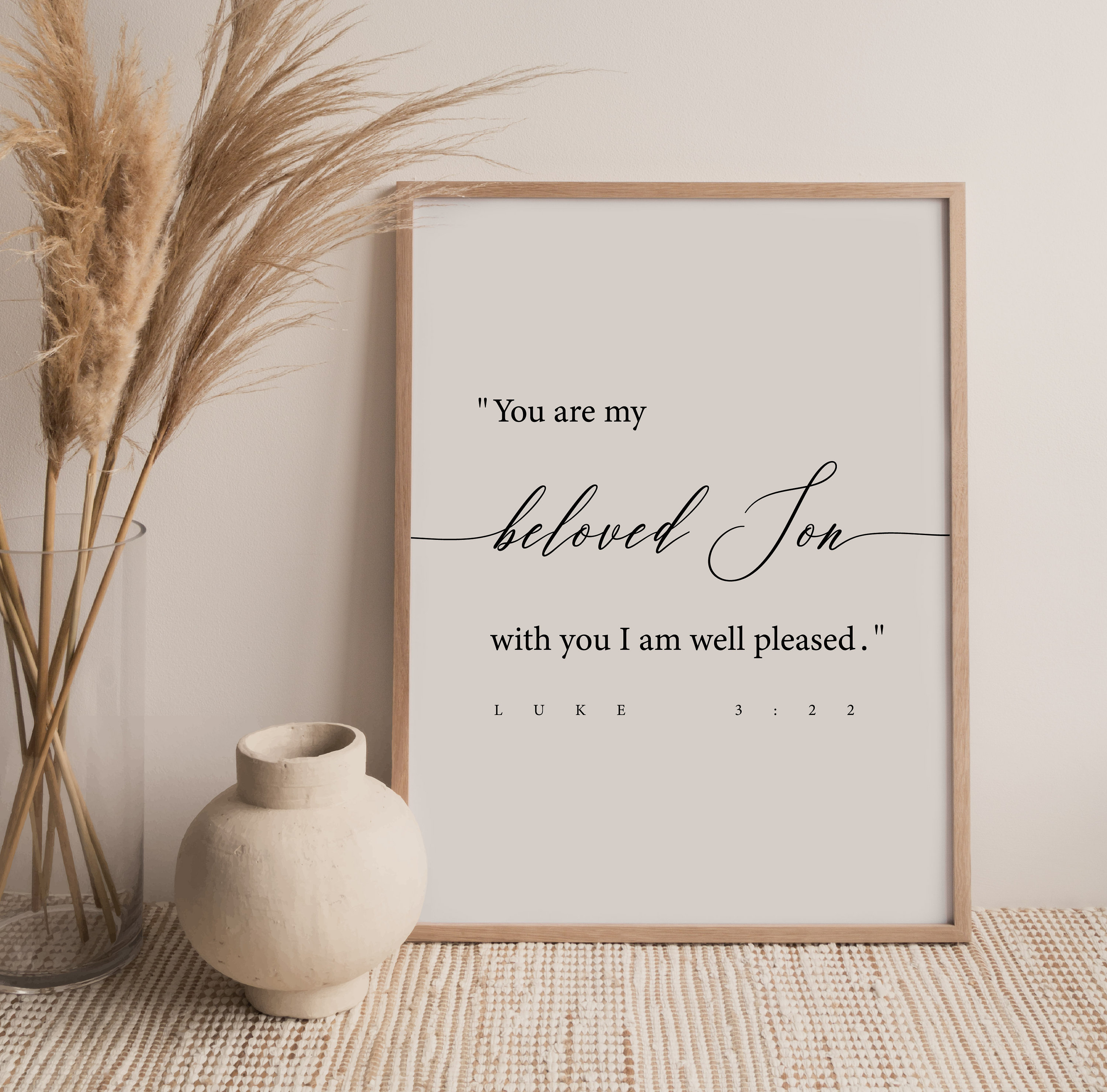 Luke 3:22 You Are My Beloved Son Bible Verse Printable Wall | Etsy