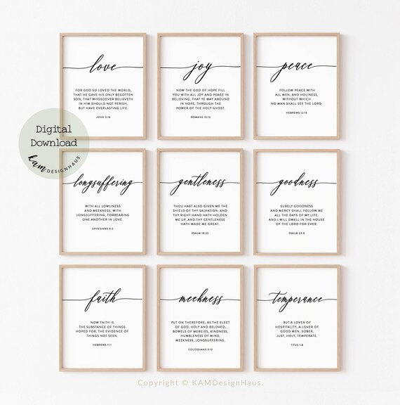 Galatians 5:22-23 KJV Fruit of the Spirit Bible Verse Bundle - Etsy