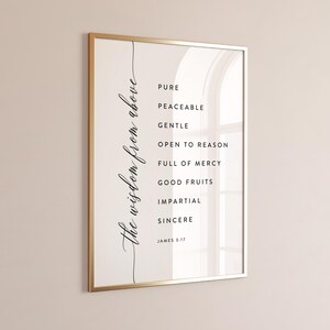 James 3:17 Wisdom Bible Verse Wall Art, Scripture Print Download ...