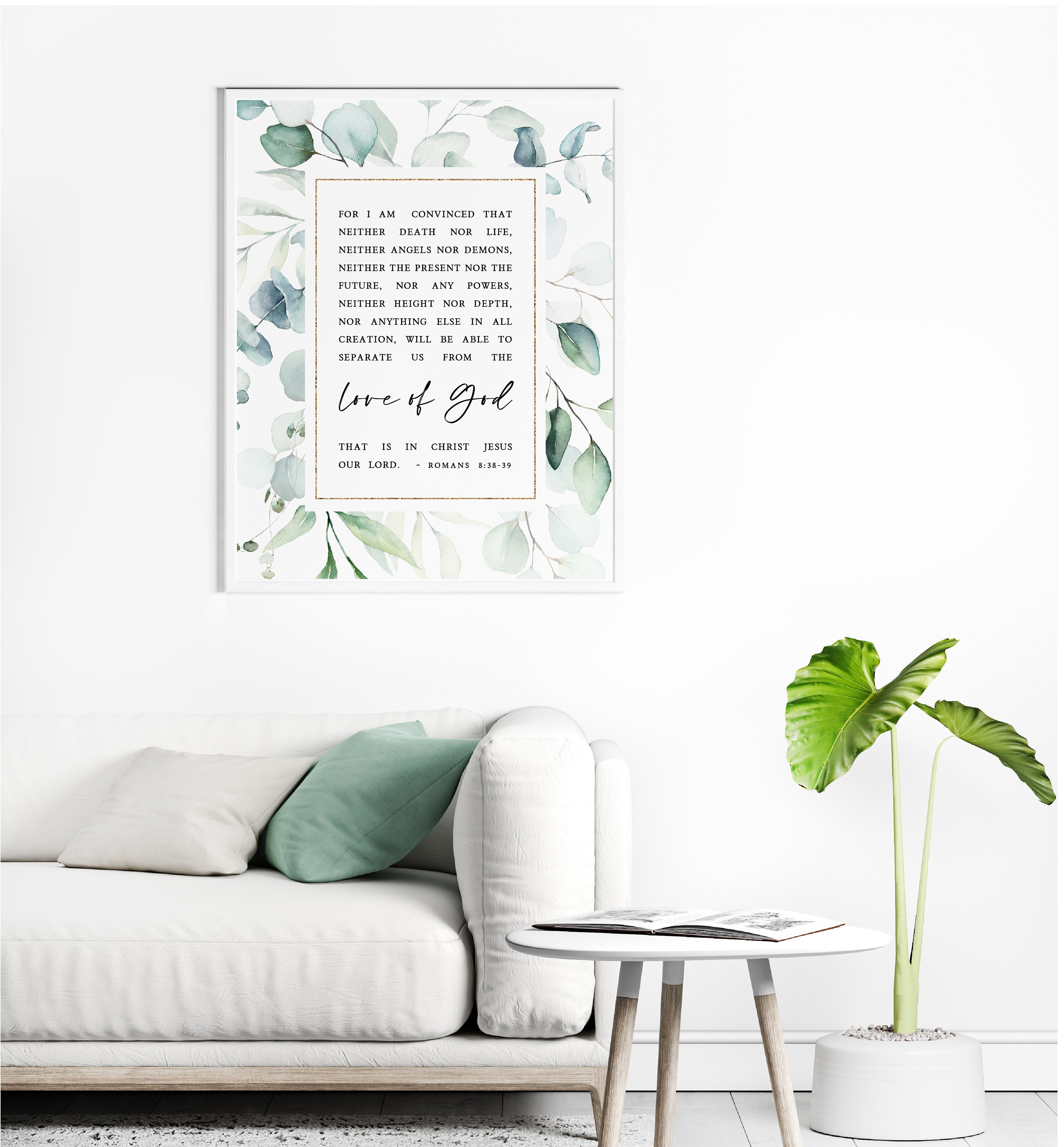 Romans 8:38-39 Love Of God Bible Verse Printable Wall Art | Etsy