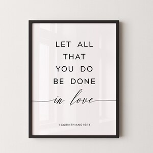 1 Corinthians 16:14 Bible Verse Wall Art, Printable Wall Art, Christian ...