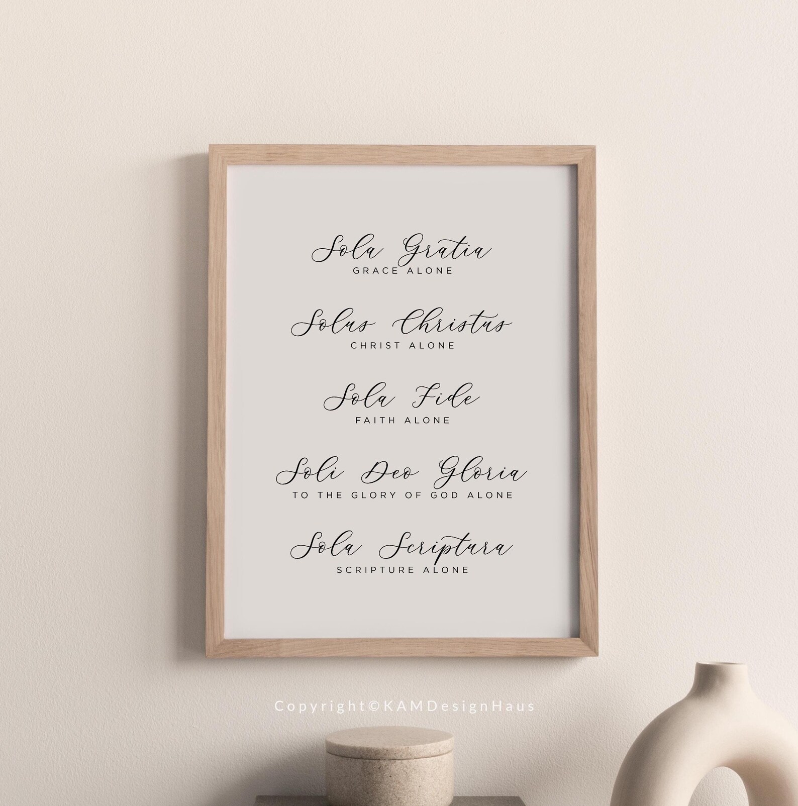 The 5 Solas Wall Art, Printable Wall Art, Downloadable Five Solas Print ...