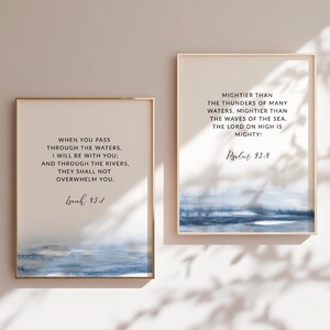 Isaiah 43:2 Set of 2 Printable Wall Art, I Will Be With You Bible Verse ...