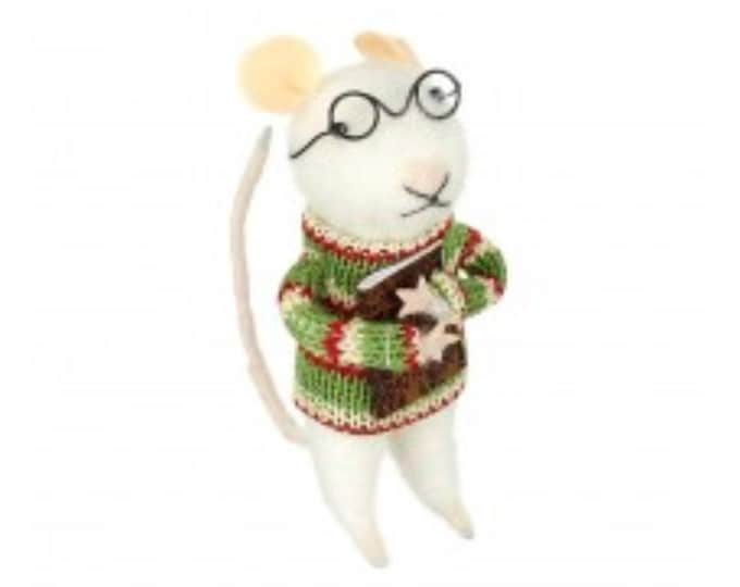 Cute Handmade Felted Mouse With Glasses / Mouse / Handmade Mouse / Felt ...