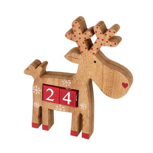 Wooden Reindeer Advent Calendar / Christmas Count Down / Christmas ...