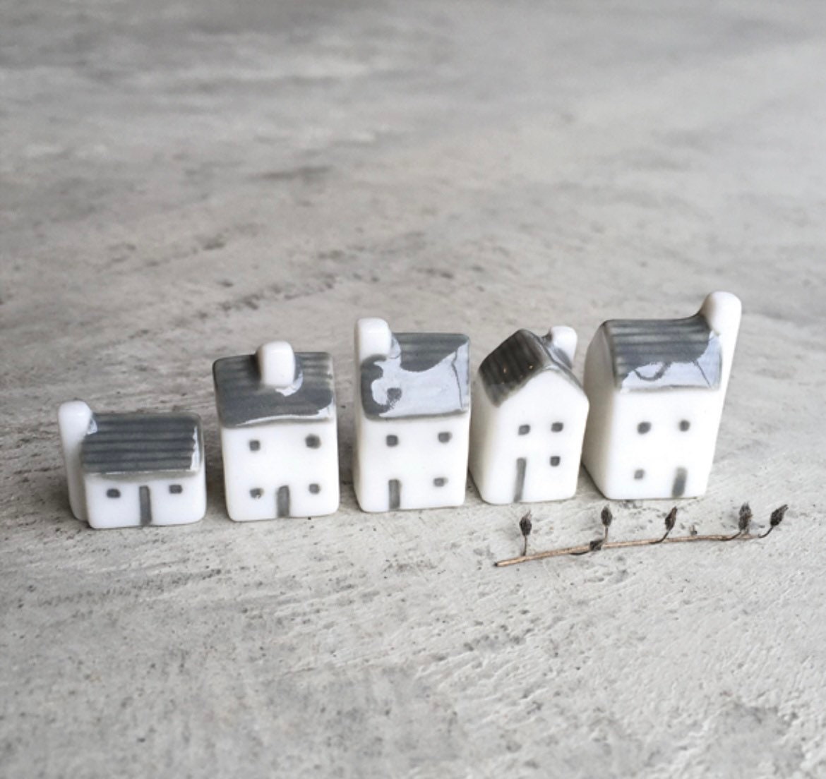 Ceramic Houses / Tiny Ceramic House / Set of Miniature Houses - Etsy