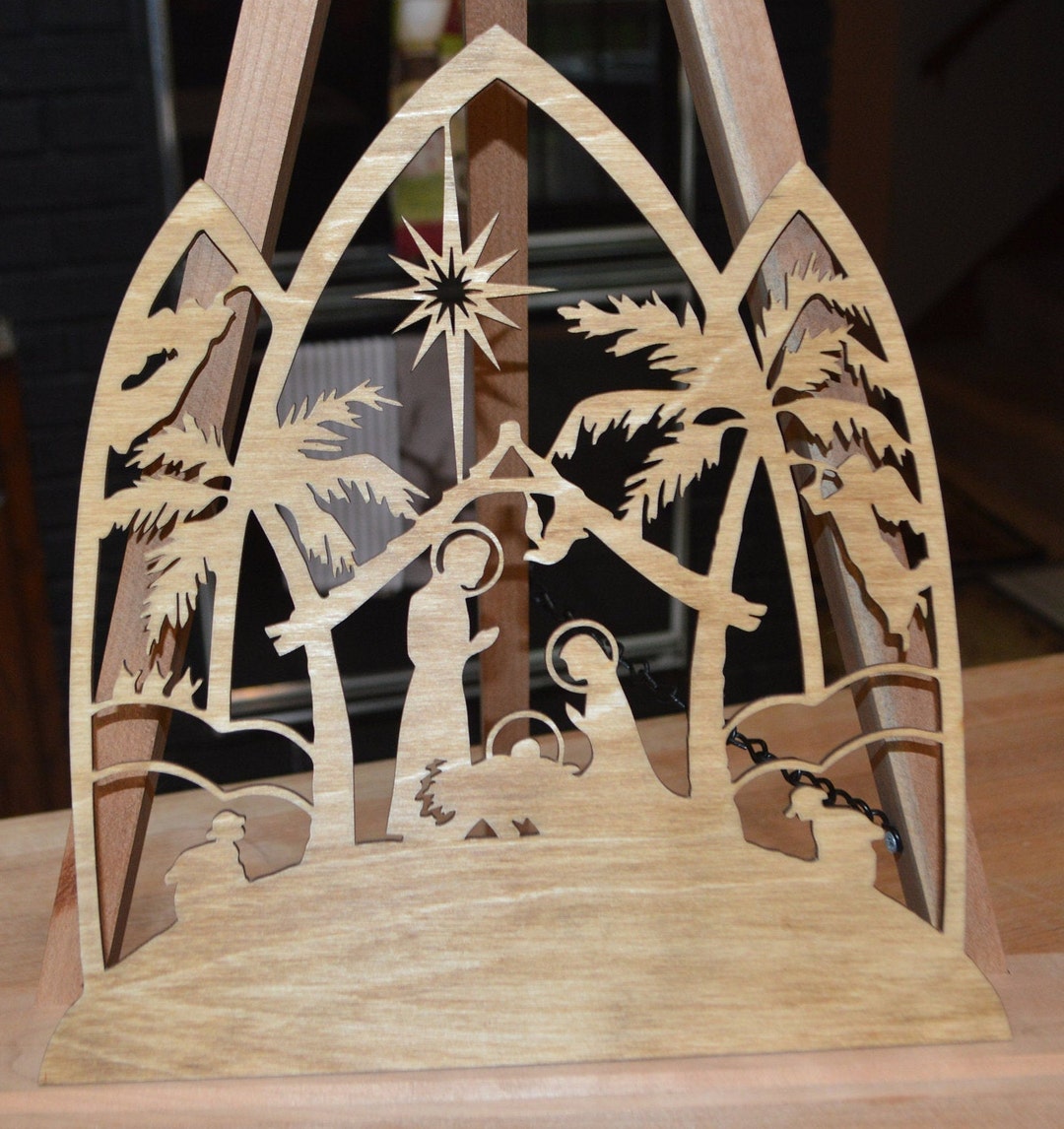 Beautiful Laser Cut Nativity Scene With Baby Jesus North Star - Etsy
