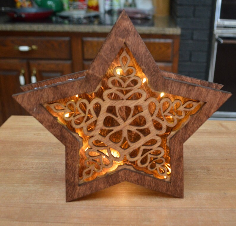 Stunning Laser Cut Lighted Star Shadow Box Live Love Laugh, Deer ...