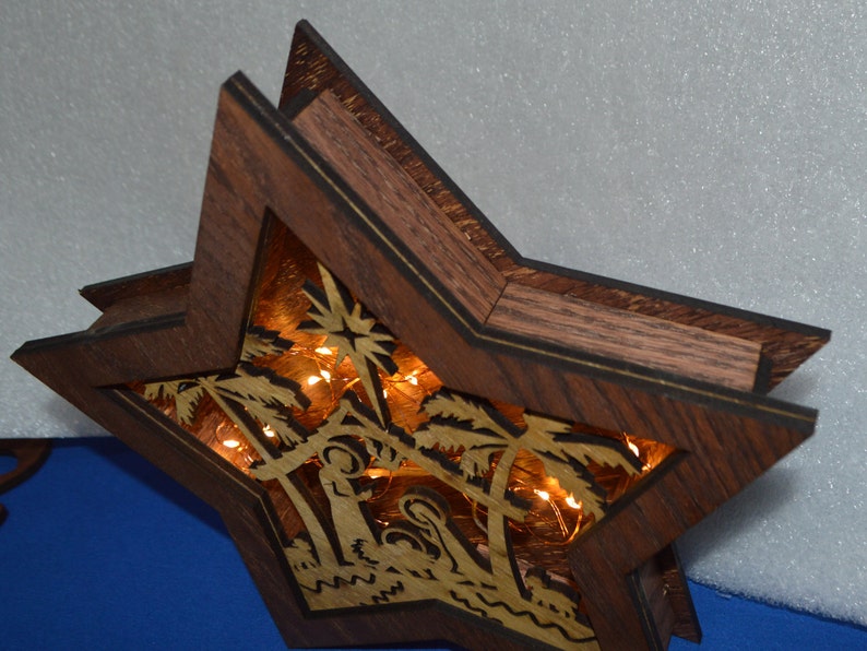 Stunning Christmas Lighted Star Nativity Scene Shadow Box for Mantle ...