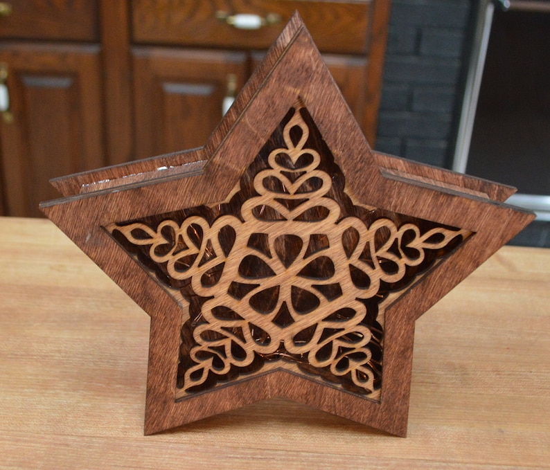 Stunning Laser Cut Lighted Star Shadow Box Live Love Laugh, Deer ...