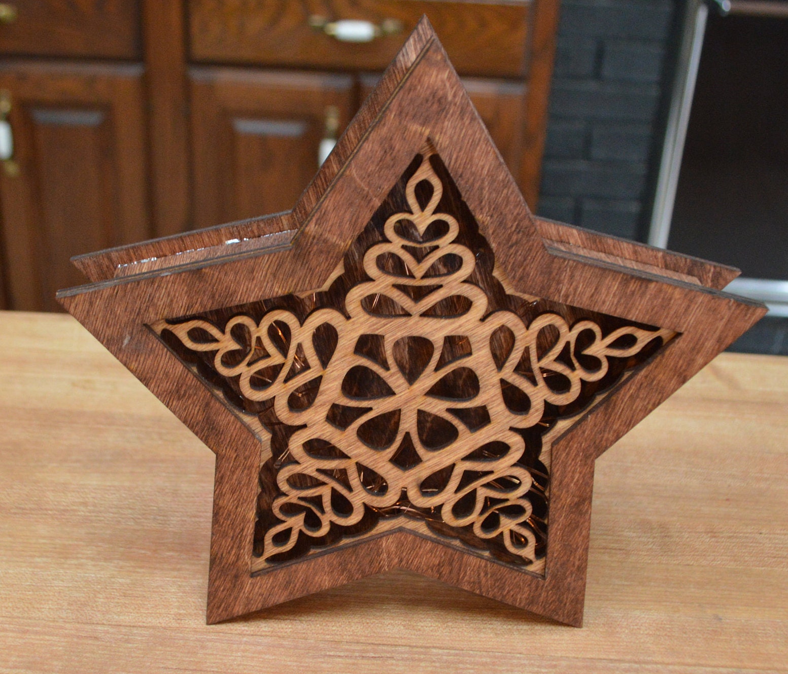 Stunning Laser Cut Lighted Star Shadow Box Live Love Laugh, Deer ...