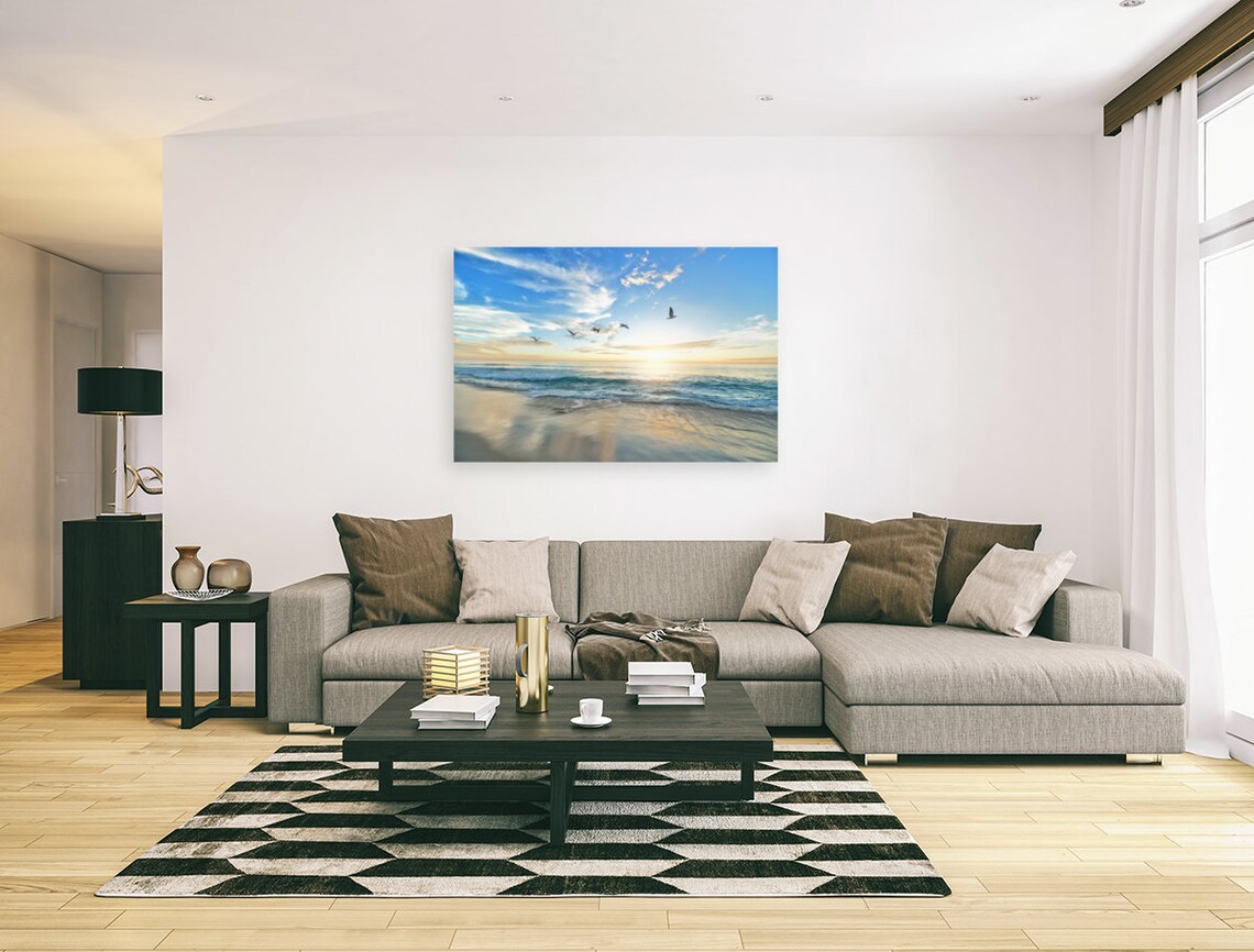 Beautiful Canvas, Wrapped in a Wood Frame, of a Picture of a Beach ...