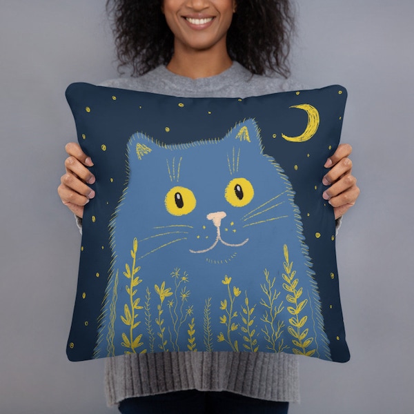 Cat Throw Pillow - Etsy