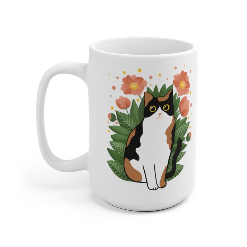 Calico Cute Cat Ceramic Mug - Etsy