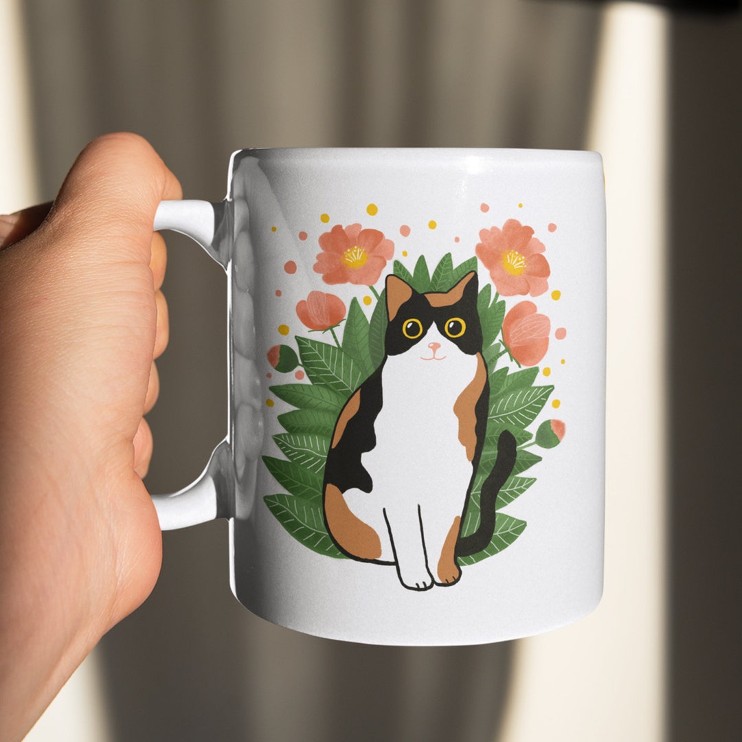 Calico Cute Cat Ceramic Mug - Etsy