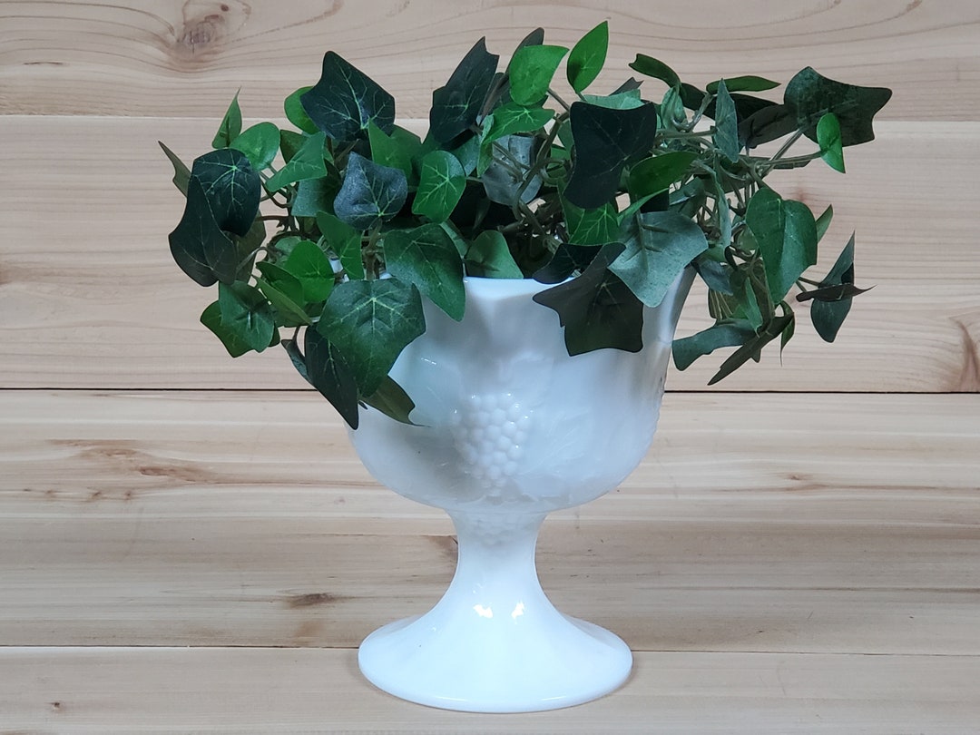 Vintage Milk Glass Indoor Planter, Colony HARVEST; Footed W/embossed ...