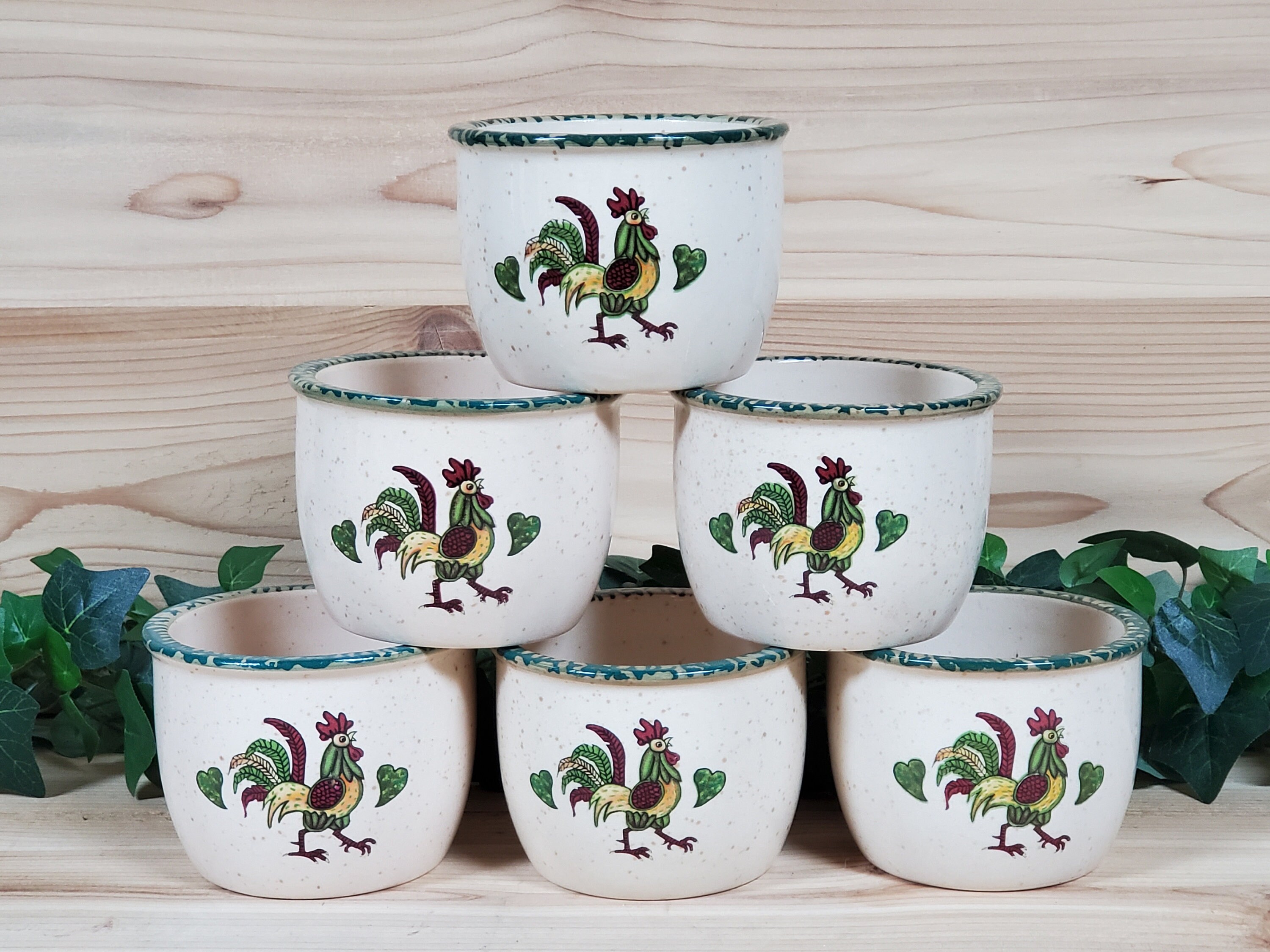 Vintage Rooster Crock Tabletop Planters by Heritage Pottery Brightly ...