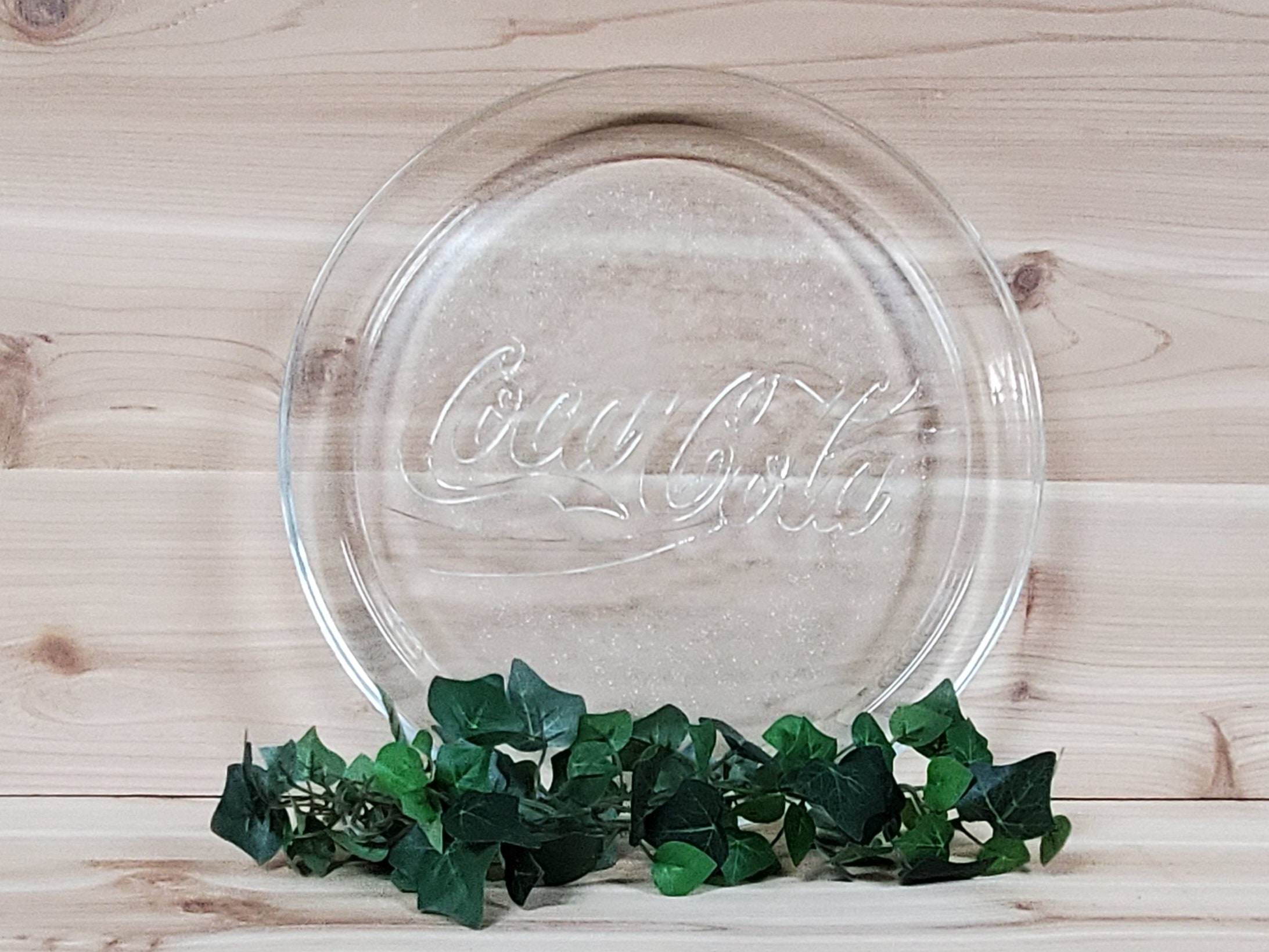 Vintage Clear Glass Tray/platter Round W/debossed COCA-COLA & Rough Non ...