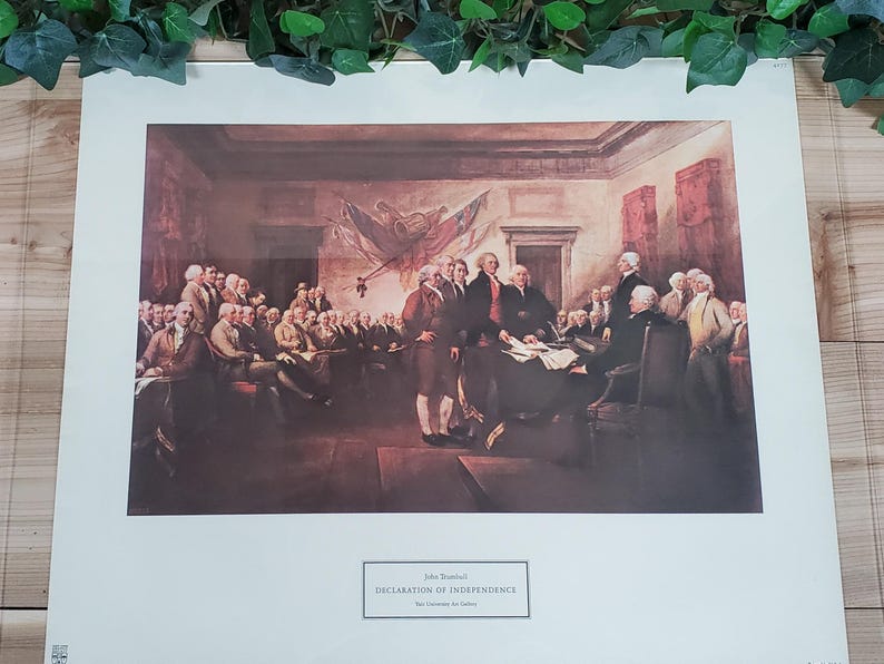 Vintage Patriotic Art Print; Declaration of Independence (#4277) by ...